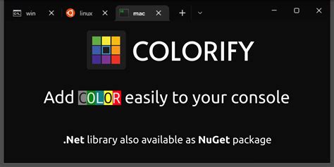 Github Deinsoftwarecolorify Colorify C Net Console Library With