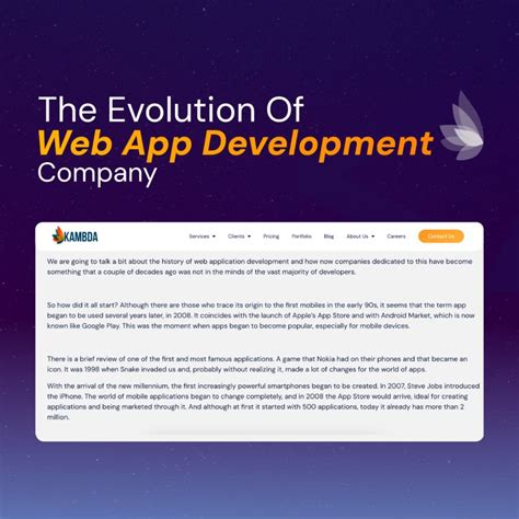 Kambda Company Mobile App Development On Linkedin The Evolution Of Web