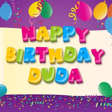 Premium Photo Happy Birthday Duda Gold Confetti Cute Balloon Card