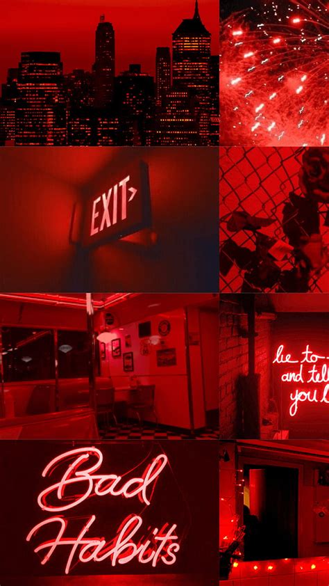 Neon Red Aesthetic Mine Cityscape Glow Not My Photos Aesthetic Neon