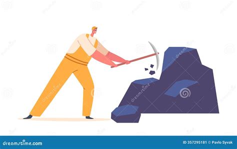 Mineral Exploration Coal Mining Industry Concept Male Character In