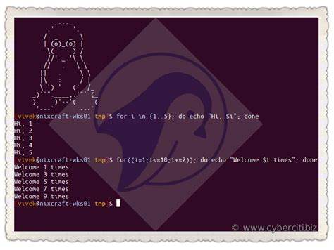 How To Use Bash For Loop In One Line Nixcraft