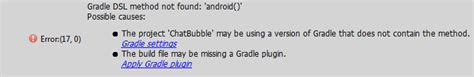 Gradle Dsl Method Not Androidandroid Studio Gradle Dsl Method Not