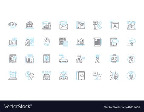 Planning Execution Linear Icons Set Logistics Vector Image