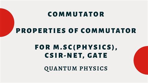 Commutators Properties Of Commutators Solved 4 Relations With Generalisation YouTube