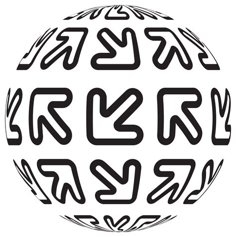 Abstract Patterned Sphere Design Element In Black Color Png With