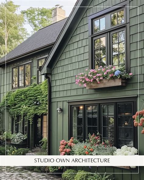 Green Grey Modern Farmhouse With Cottage Vibes Gray House Exterior