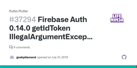 Firebase Auth 0140 Getidtoken Illegalargumentexception Unsupported