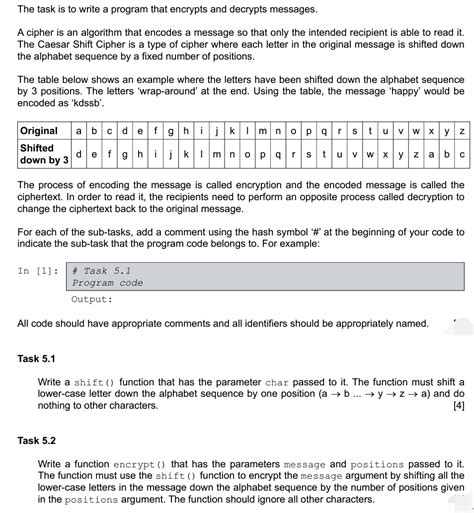 Solved The Task Is To Write A Program That Encrypts And