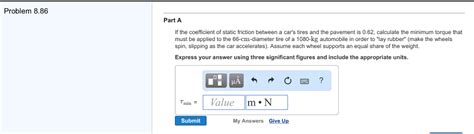 Solved If The Coefficient Of Static Friction Between A Cars