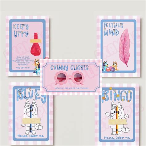 Custom Party Favors Keepy Uppy Bluey Printable Game Bluey Etsy