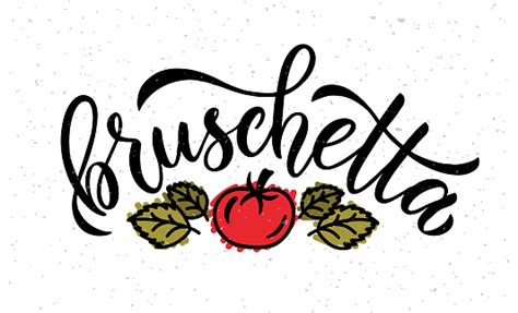 브루스케타 타이포그래피 포스터 메뉴 레스토랑 주방 엽서 카드 배너 포스터에 대한 질감 배경에 텍스트 브루스케타 브루스케타 벡터 타이포그래피 벡터 일러스트 Eps 10 개체
