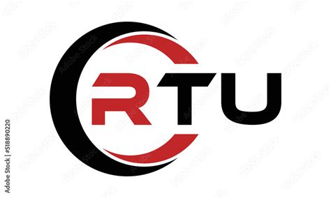 Rtu Three Letter Swoosh Logo Design Vector Template Monogram Logo Abstract Logo Wordmark
