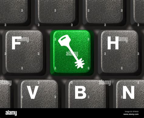 Computer Keyboard With Security Button Stock Photo Alamy