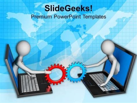 Gear Mechanism Online Concept PowerPoint Templates Ppt Backgrounds For Slides