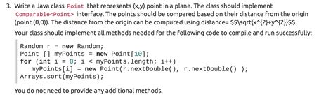 solved write a java class point that represents x y