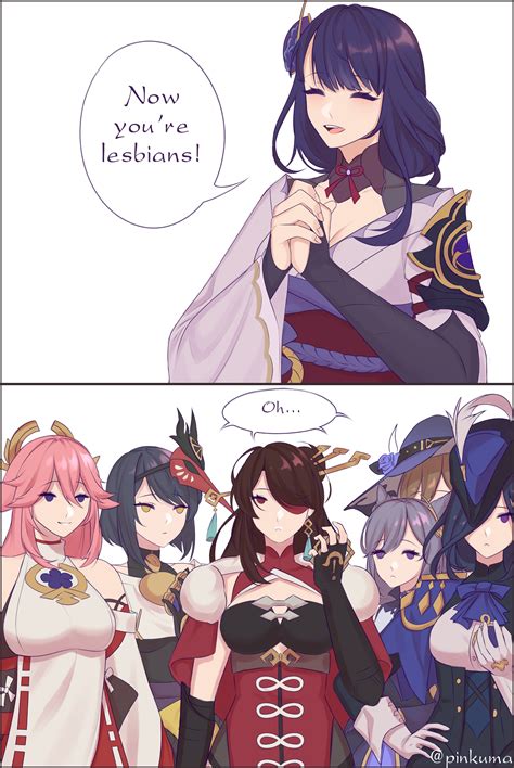Raiden Shogun Yae Miko Keqing Kujou Sara Lisa And 2 More Genshin