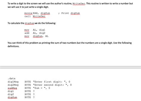 Solved Write A Program To Print The Sum Of Two Digits