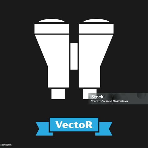 검은 색 배경에 격리 된 흰색 쌍안경 아이콘입니다 소프트웨어 기호를 찾습니다 스파이 장비 기호입니다 벡터 일러스트레이션 감시에 대한 스톡 벡터 아트 및 기타 이미지 Istock