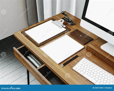 Mock Up Of Generic Design Computer Screen And Stock Image Image Of