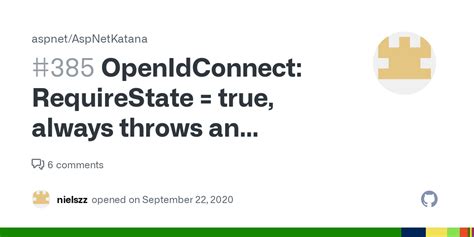 Openidconnect Requirestate True Always Throws An Exception · Issue