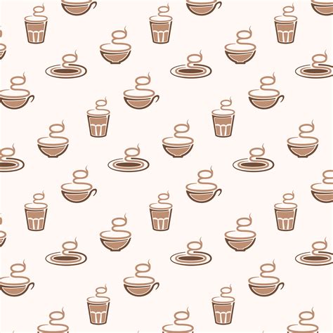 Doodle Coffee Cup Pattern Background 22273786 Vector Art At Vecteezy
