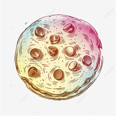 무지개 그라데이션 라인 그리기 만화 초콜릿 칩 쿠키 초콜릿 작은 조각 쿠키 Png 일러스트 및 이미지 에 대한 무료 다운로드 Pngtree