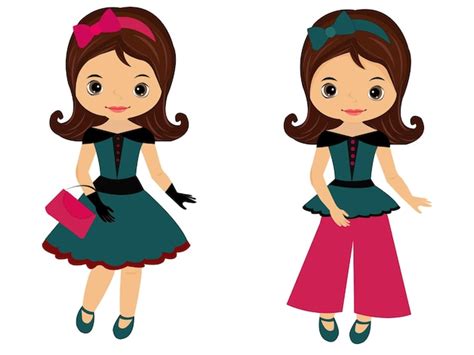 Linda Chica Vectorial Vector Premium