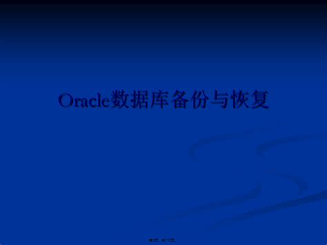 oracle数据库备份与恢复实例讲解 word文档在线阅读与下载 文档网