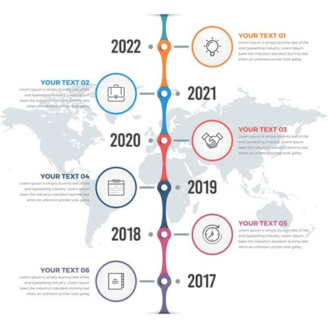 현대 수직 타임 라인 인포 그래픽 프리미엄 벡터
