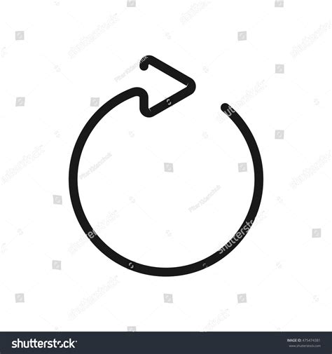Refresh Reload Symbol Sign One Line Stock Vector Royalty Free 475474381