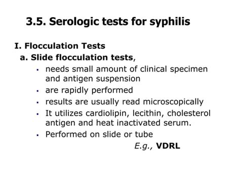 Syphilis Serology Serological Test For Medical Laboratoryppt