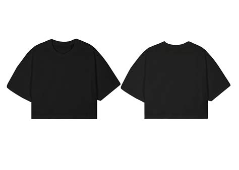 Black Cropped Oversized Tee Mockup Etsy