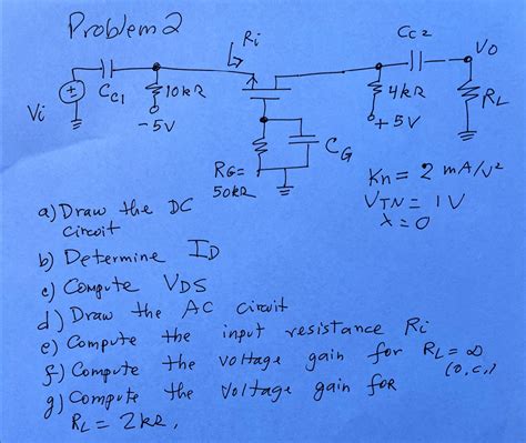 Solved A Draw The DC Circuitb Determine IDc Compute Chegg Com