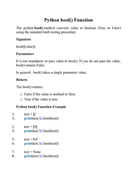 Python Bool Signature Bool Value Parameters It Is Not Mandatory To