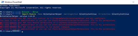 Ignore Import Module Error About Check Bccontainerhelperpermissions