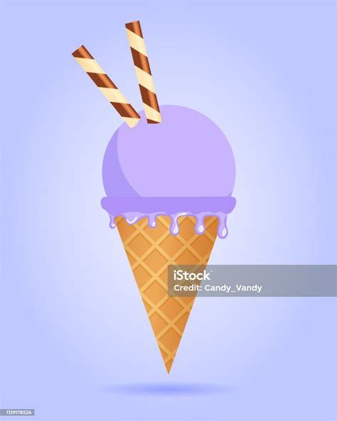 웨이퍼와 검은 딸기 아이스크림 와플 콘 낙농 제품에에서 롤 플랫 스타일의 아이스크림 특 종 이미지 있습니다 벡터 일러스트입니다 갈색에 대한 스톡 벡터 아트 및 기타 이미지