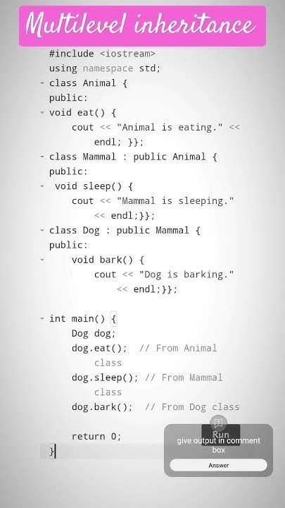Multilevel Inheritance In C Building Class Hierarchies Youtube
