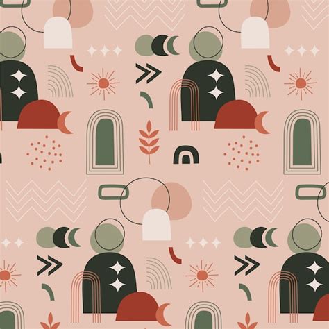 Free Vector Boho Geometric Pattern Design Free Vector Boho Geometric Pattern Design