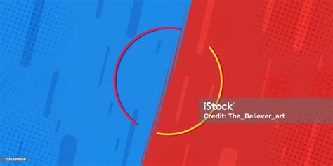 Vs 시트에 비해 평면 패널 만화 디자인의 배경과의 싸움은 하프톤 번개로 이루어집니다 경쟁자에 대한 스톡 벡터 아트 및 기타 이미지 경쟁자 배경 주제 사진 효과