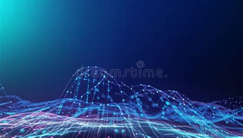 Digital Data Of Particle Wave And Network Connection Stock Illustration Illustration Of