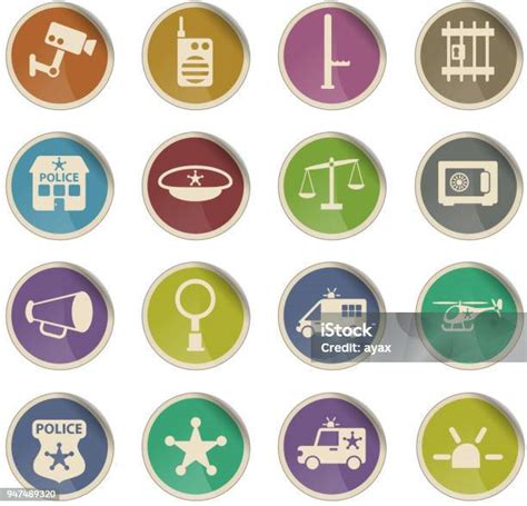 Jeu Dicônes De Police Department Vecteurs Libres De Droits Et Plus Dimages Vectorielles De
