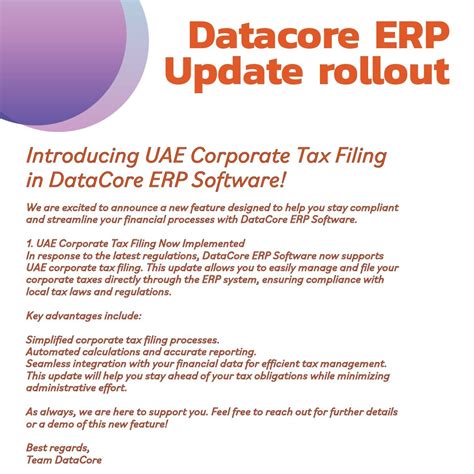 Datacore Erp Software Co Llc On Linkedin Introducing Uae Corporate Tax Filing In Datacore Erp