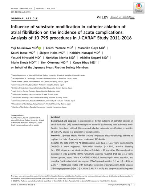 Pdf Influence Of Substrate Modification In Catheter Ablation Of