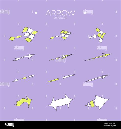 Set Of Arrows Colorful Comic Arrow Direction Arrows Curly And Wave
