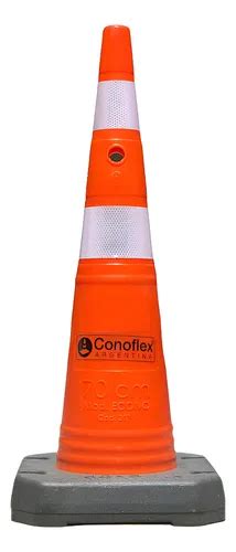 Cono Vial 70 Cm Base Rigida 2 Lineas Reflectivas Naranja Mismo Precio