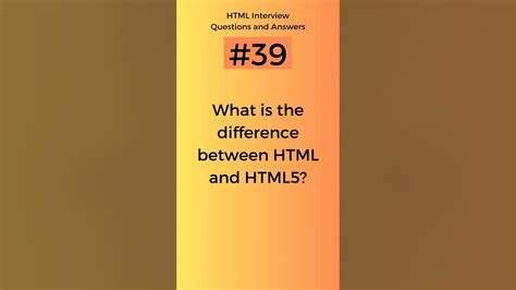 Difference Between Html And Html5 Html Interview Questions And