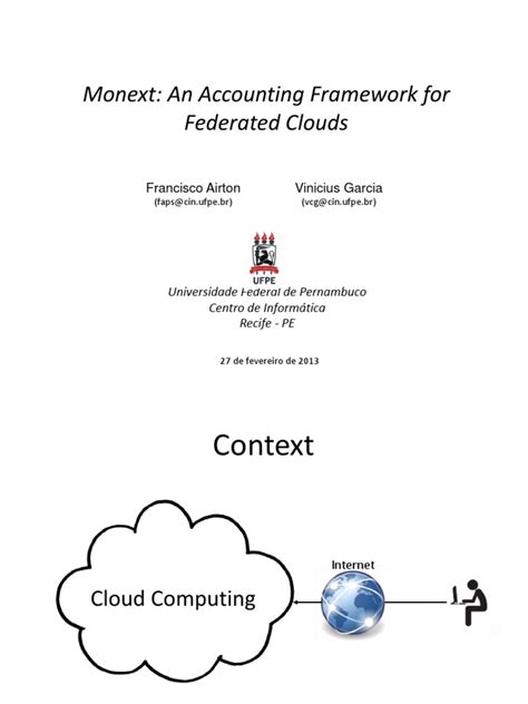 pdf monext an accounting framework for federated clouds apresentação dokumen tips