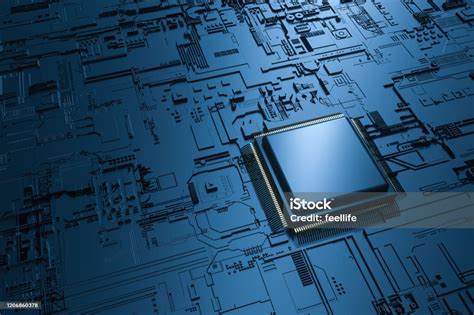 3d 렌더링 회로 기판 및 Cpu 칩 Cpu에 대한 스톡 사진 및 기타 이미지 Cpu 0명 3차원 형태 Istock
