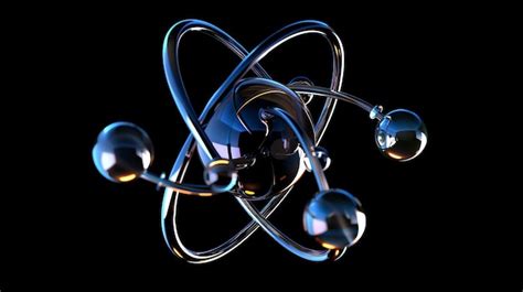 Premium Photo 3d Rendering Of An Atom The Nucleus Is Represented By A